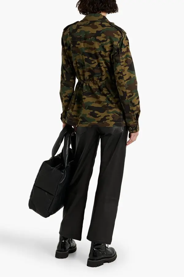 Nili Lotan Wren Camouflage Jacket In Army Green - 85% Off